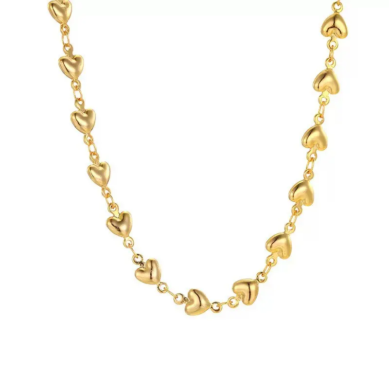 XP Jewelry -- ( 45 CM x 5.5 mm ) 24k Pure Gold Plated Heart Necklaces ...
