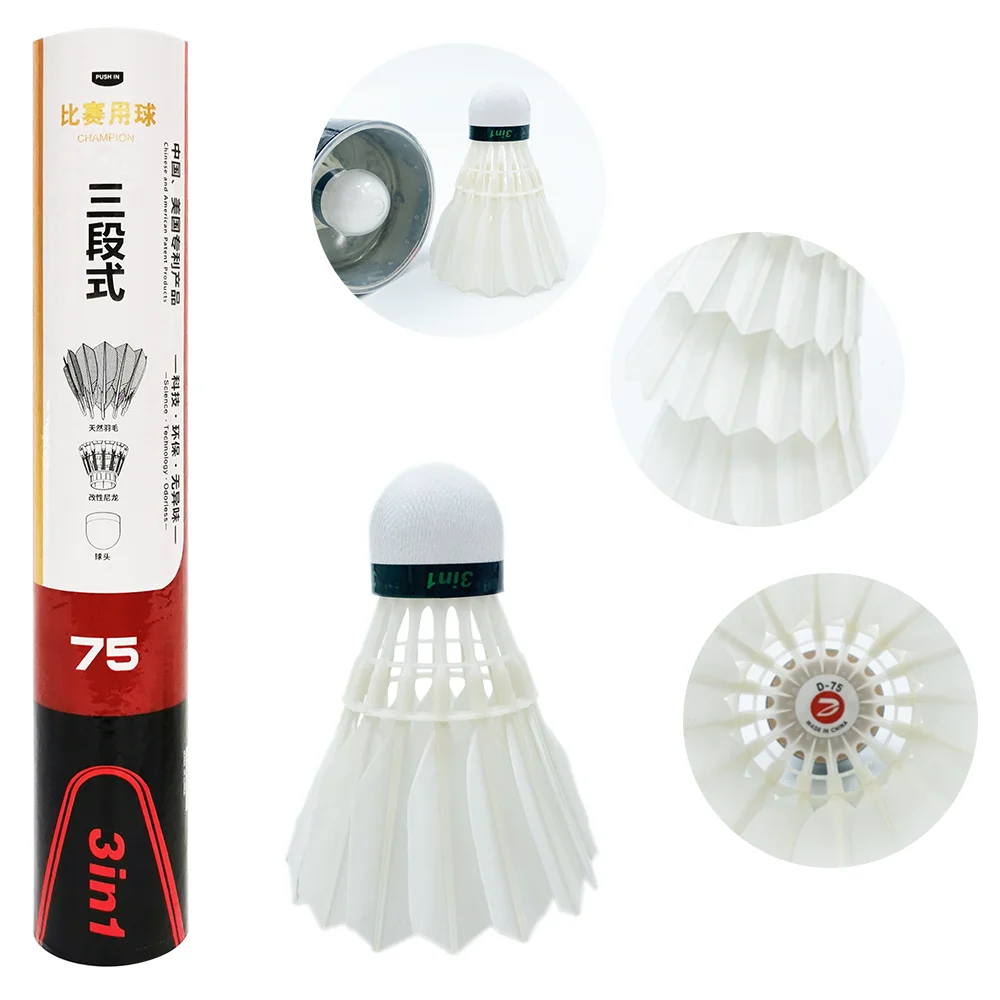 12pcs Dmantis 3in1 Competition Training Badminton Shuttlecocks Birdies ...