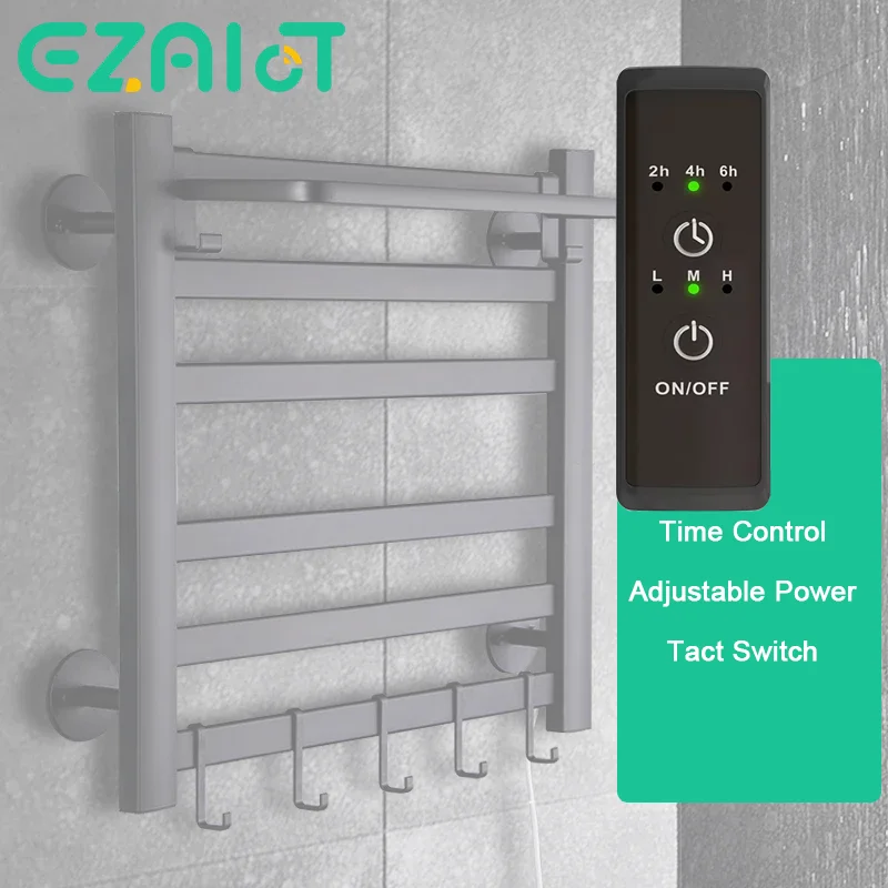 Bath Towel Rack Dryer Electric Thermostat Heater for Bathroom Towel ...