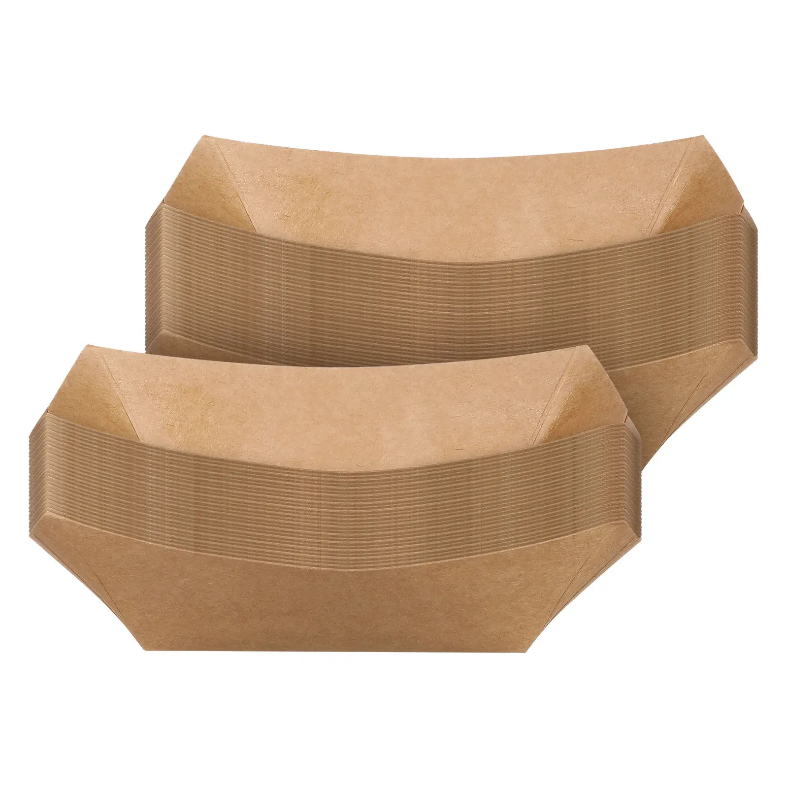 50pcs Kraft Paper Trays 9 Inch Leak-Resistant Food Serving Boats For ...