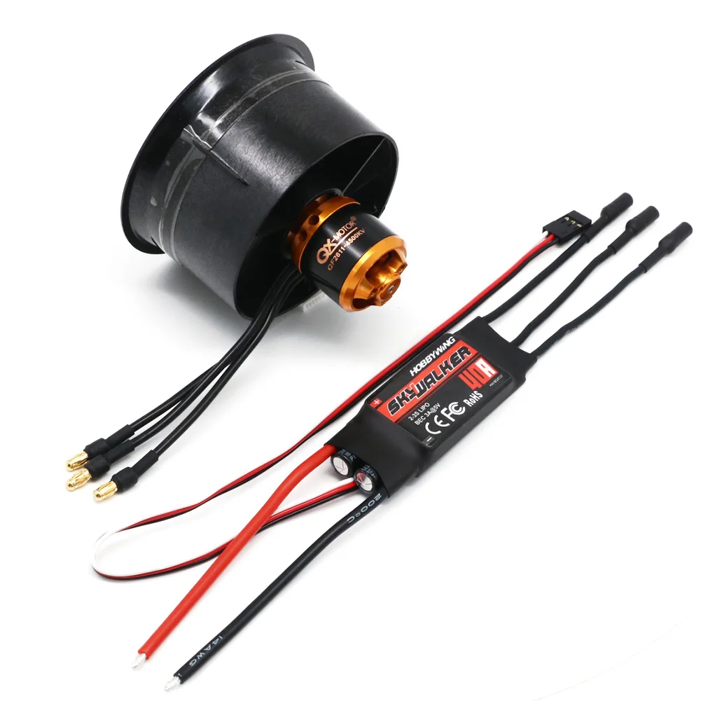 64mm-Ducted-Fan-5-Blades-4500KV-320W-Brushless-Motor-Model-Airplane-Fan ...