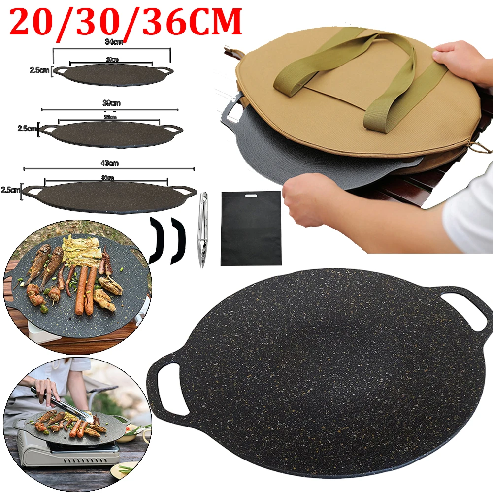 30/33/36CM Non-stick BBQ Grill Pan Korean Barbecue Plate Barbecue Meat ...
