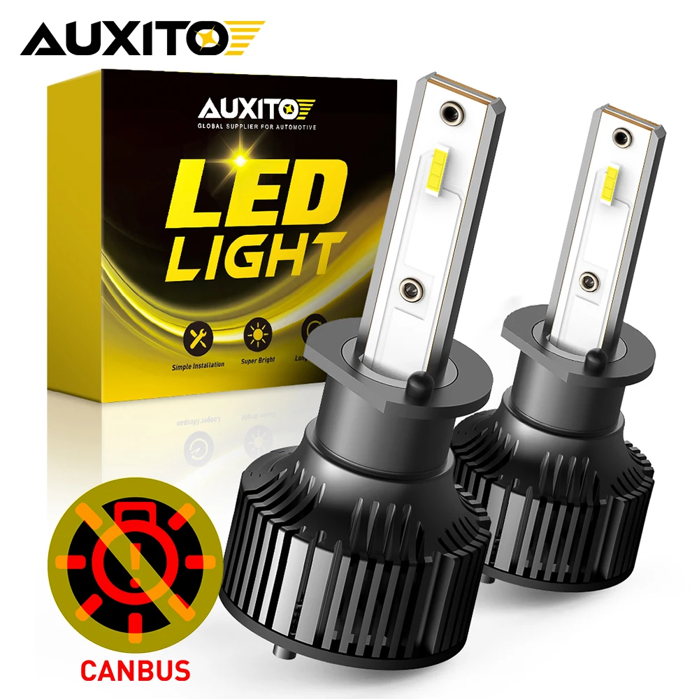 AUXITO 16000LM H1 Light Canbus Bulb Headlight H4 H7 H8 H11 9005 HB3 ...