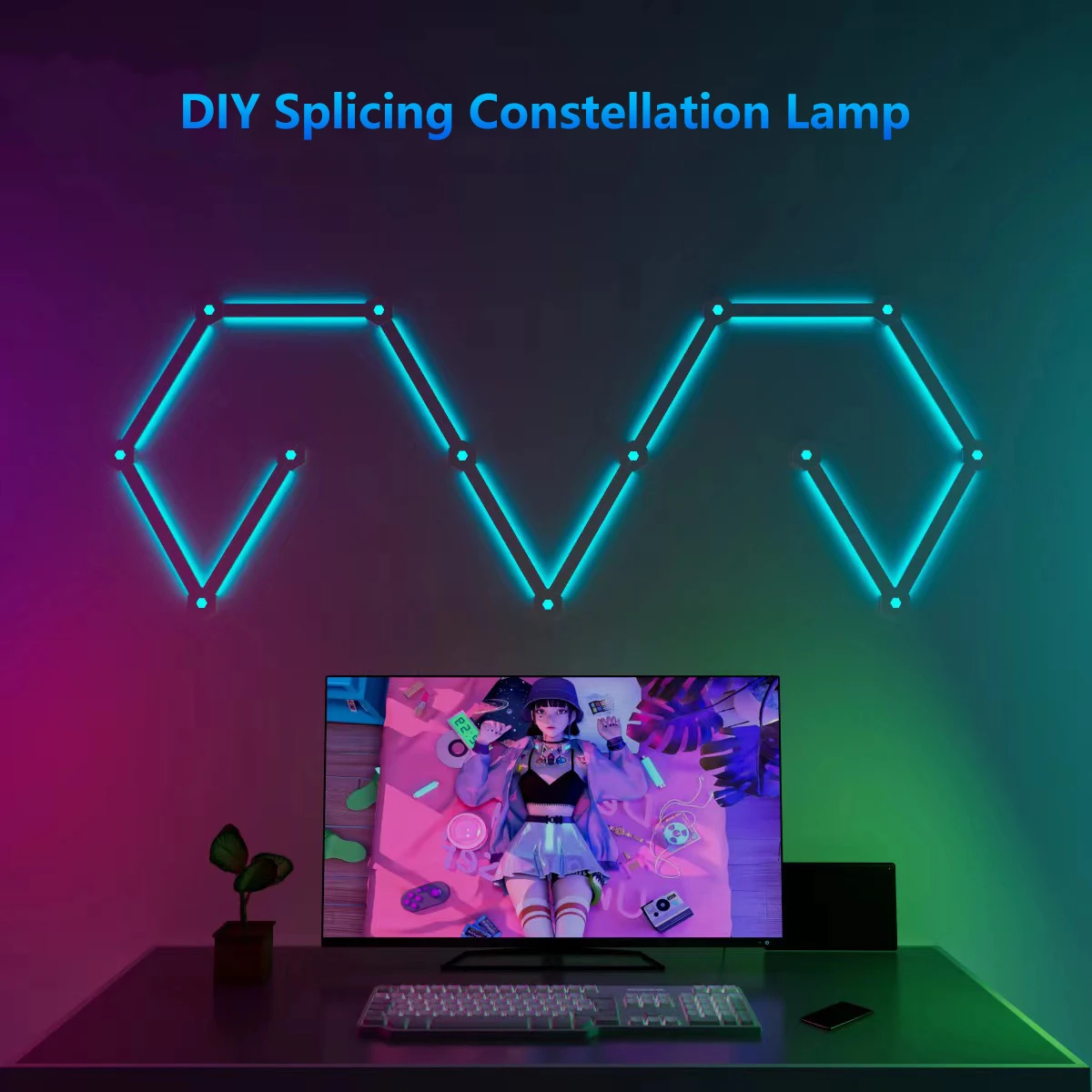 WIFI-LED-Smart-Wall-Light-RGBIC-Lights-Bars-Music-Sync-DIY-Splicing ...
