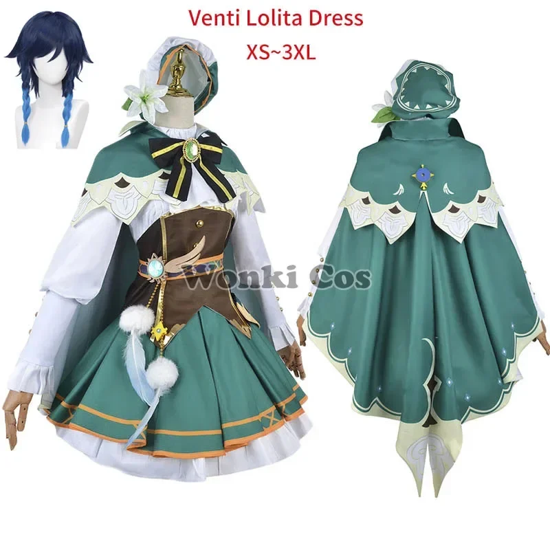 Game-Impact-Venti-Cosplay-Costume-Wig-Lolita-Cute-Dress-for-Venti ...