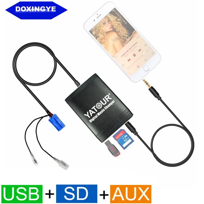 Doxingye Usb Sd Aux Car Mp3 Music Radio Digital Cd Changer Adapter For ...