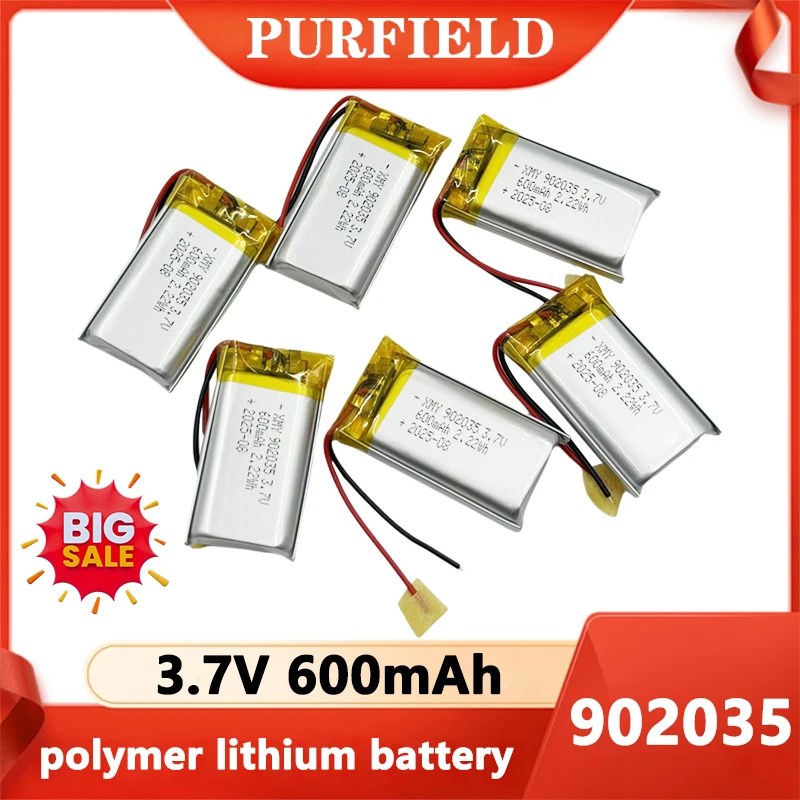 PURFIELD 902035 3.7V 600mAh Battery Lipo Polymer Lithium Battery For ...