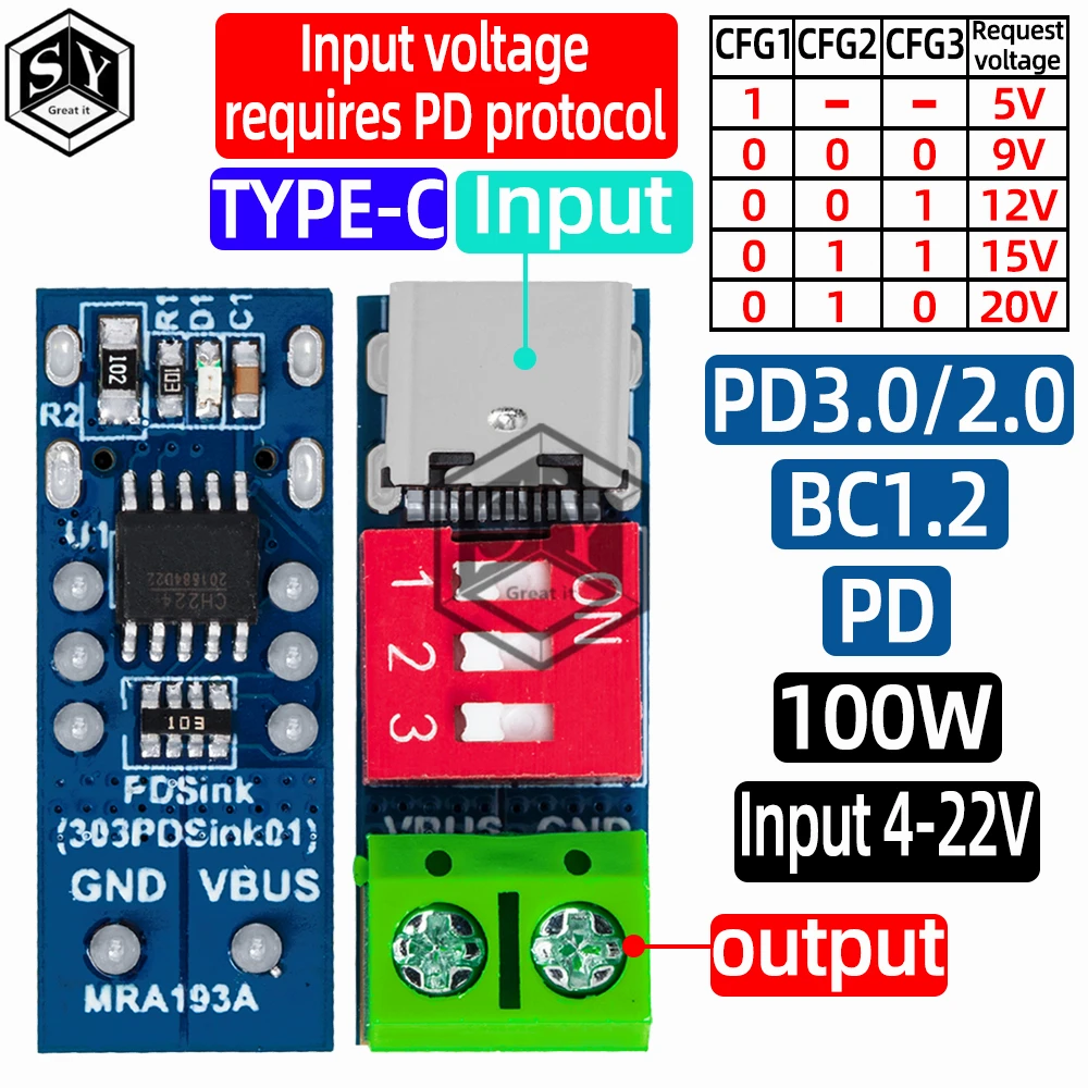USB-C-PD-Trigger-Board-Module-PD-QC-Decoy-Board-Fast-Charge-USB-Type-c ...