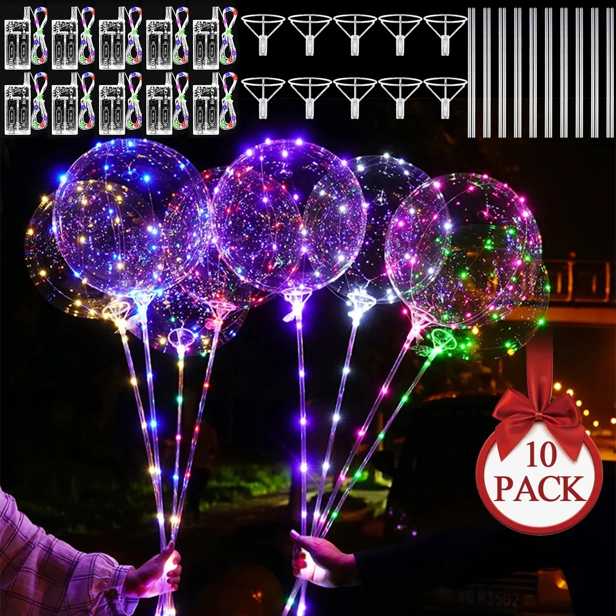 Globos de helio con luces LED que brillan en la oscuridad, globos de ...