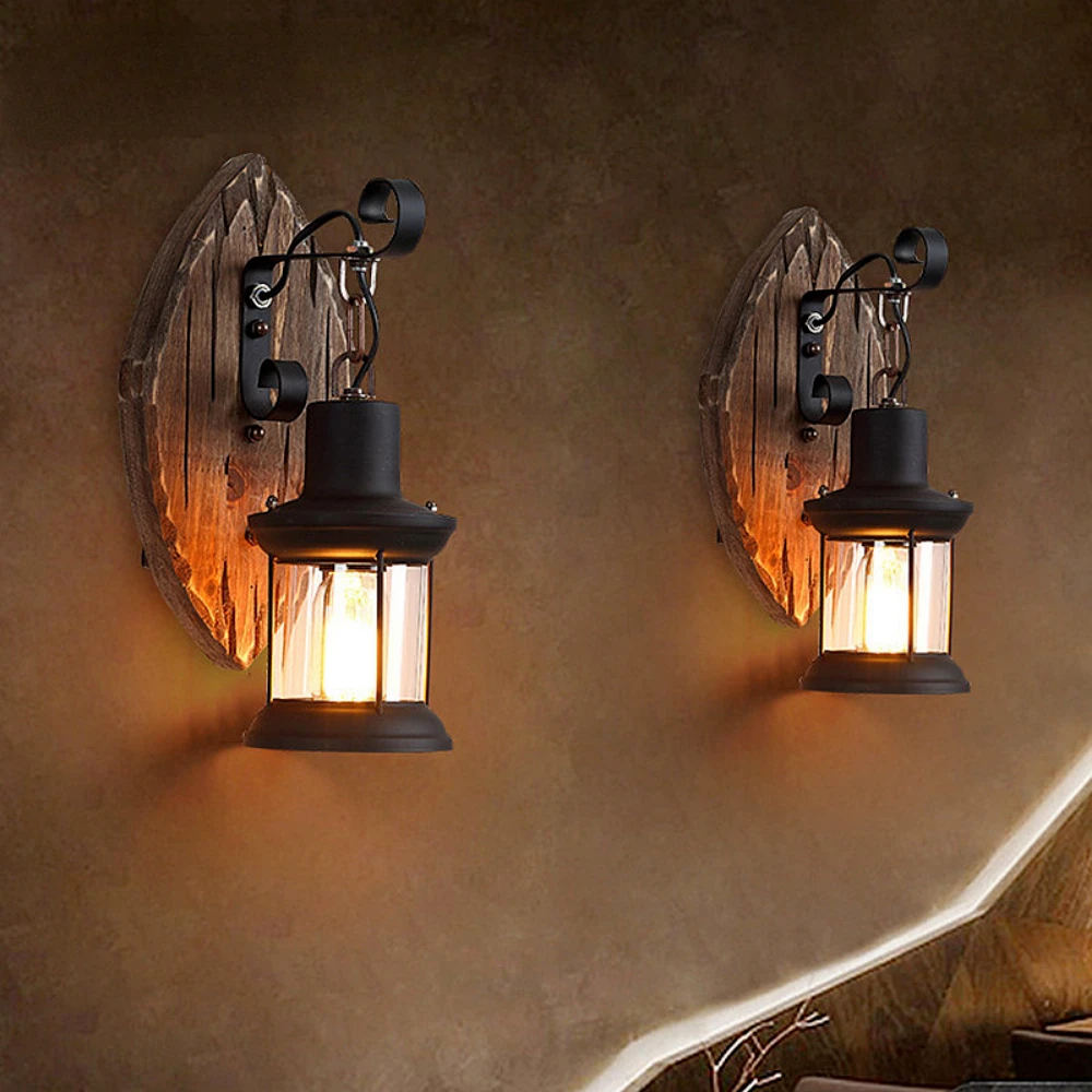 Retro-Wooden-Wall-Lamp-for-Living-Room-Industrial-Style-Home-Decor-Wall ...