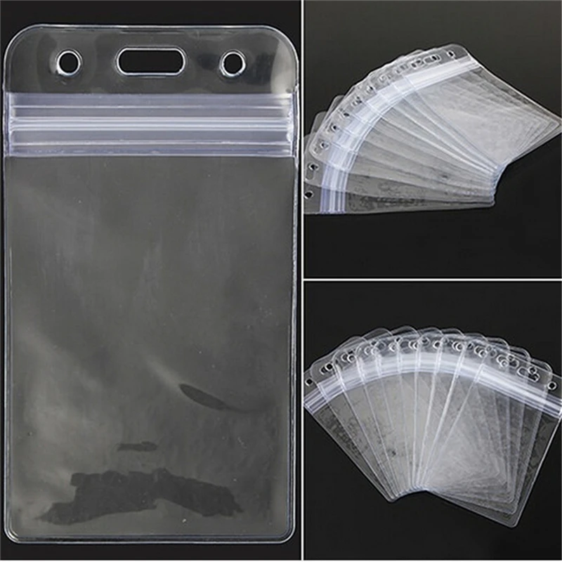 10Pcs-lot-Vertical-Transparent-Vinyl-Plastic-Clears-ID-Card-Bag-Case ...