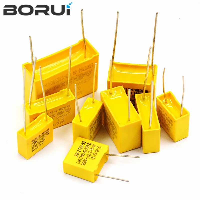 10pcs X2 Safety capacitor 15mm 275VAC 275V 0.022UF 0.047UF 0.1UF 0.15UF 0.22UF 0.33UF 0.47UF 0 ...