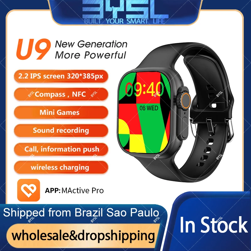 W69 Ultra Sports Smartwatch para homens e mulheres, chamada Bluetooth, carga sem fio, NFC, Siri ...