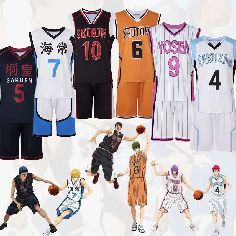 Anime Kuroko no Basket Jersey Set Basketball Uniform for Touou Rakuzan ...