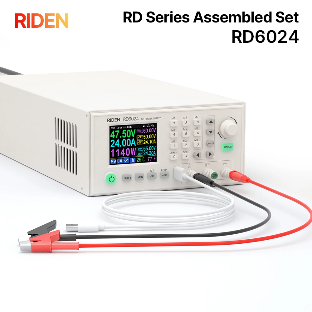 RIDEN RD6024 조립 세트, 60V 24A USB AC-DC 조절 가능, 스텝 다운 전압 벤치, 실험실 전원 공급 장치, 벅 컨버터, 1140W