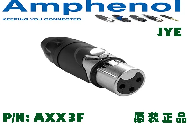 Amphenol Audio 3 XLR AX series AXX3F and AX3M plug with cable OD 3mm – 8mm bag package Nickel ...