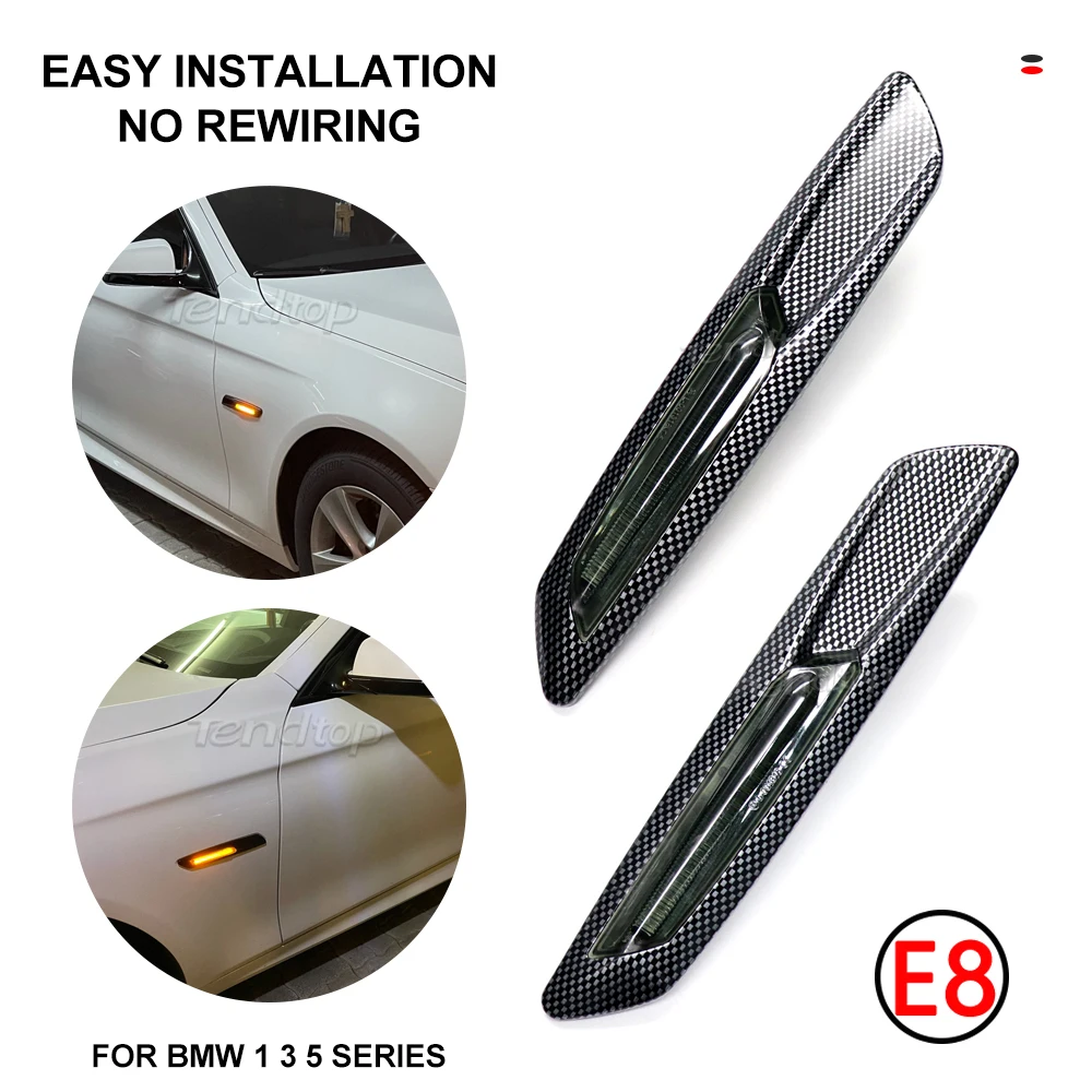 Sequential Flashing Amber Led Turn Signal Side Marker Light For Bmw 1 3 5 Series F30 E90 E91 E92 ...