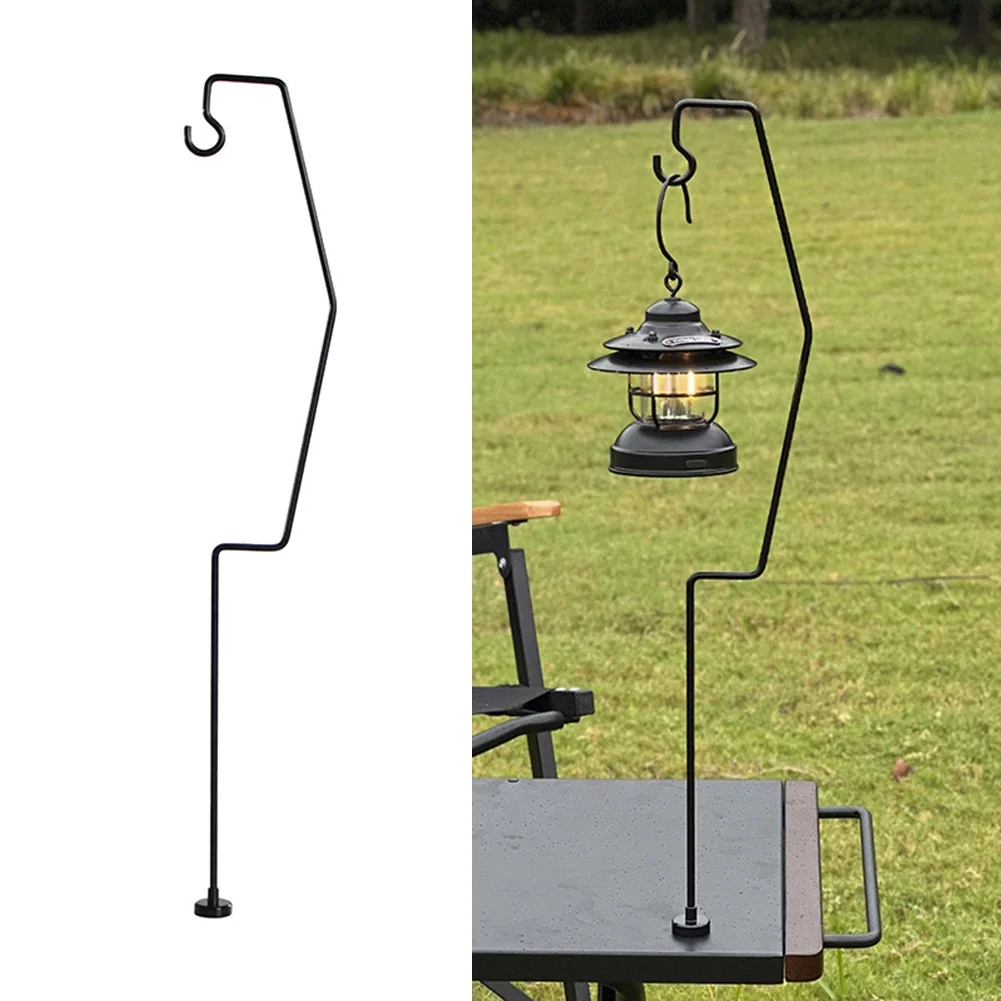 Table-Light-Stand-Lamp-Hanger-Black-Camping-Durable-Foldable-Lamp-Hook ...