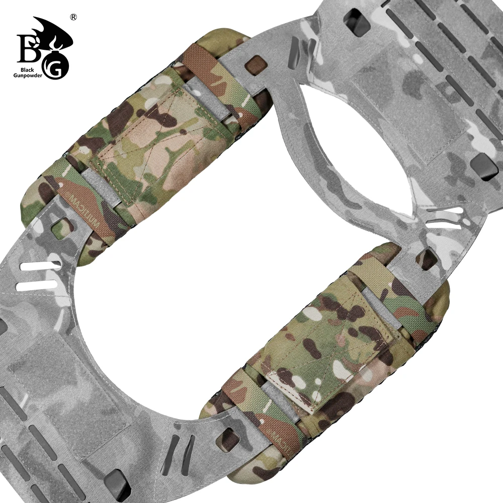 Black-Gunpowder-Tactical-Vest-Shoulder-Pad-3D-Flexible-Mesh-Cushioning-Protection-Pad-for-FCPC ...