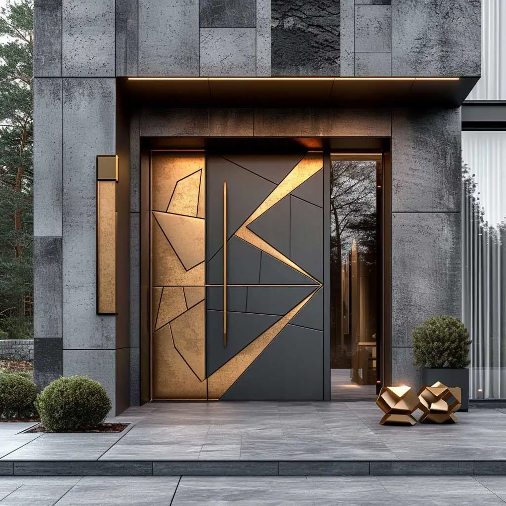 Double Aluminium Pivot Entrance Door Exterior Stainless Steel Front ...