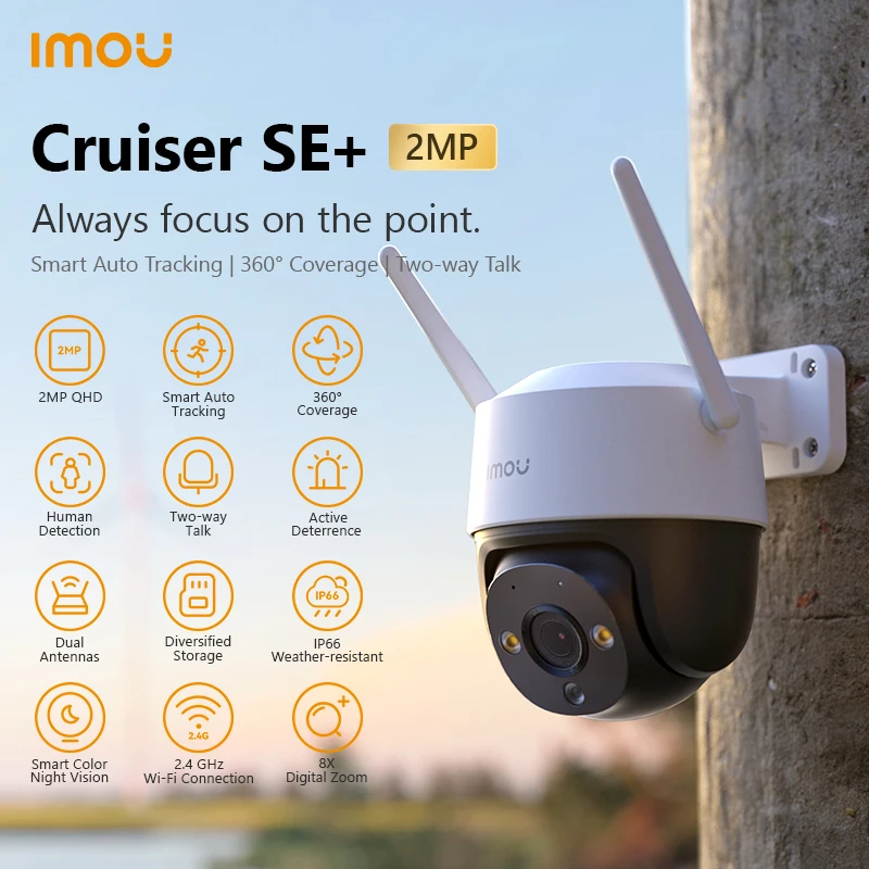 IMOU Cruiser SE+ 2MP 4MP Outdoor Wi-Fi Camera Night Vision IP66 ...