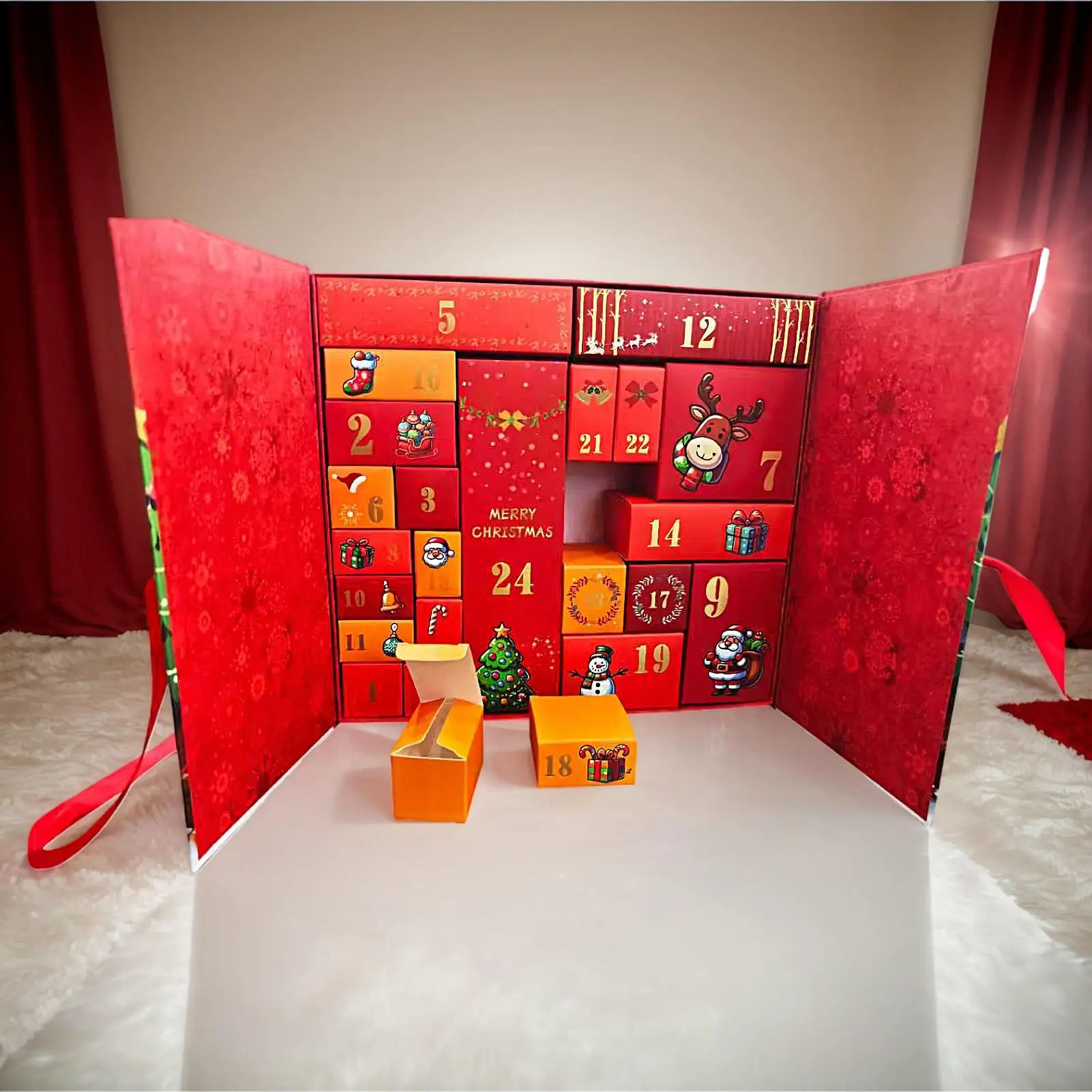 2025 Christmas Countdown empty Gift Box To Fill 24-Day Santa Claus ...