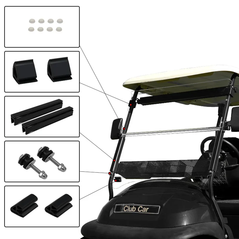Club Car Precedent Golf Cart Windshield Retaining Clips Kits with Screw ...