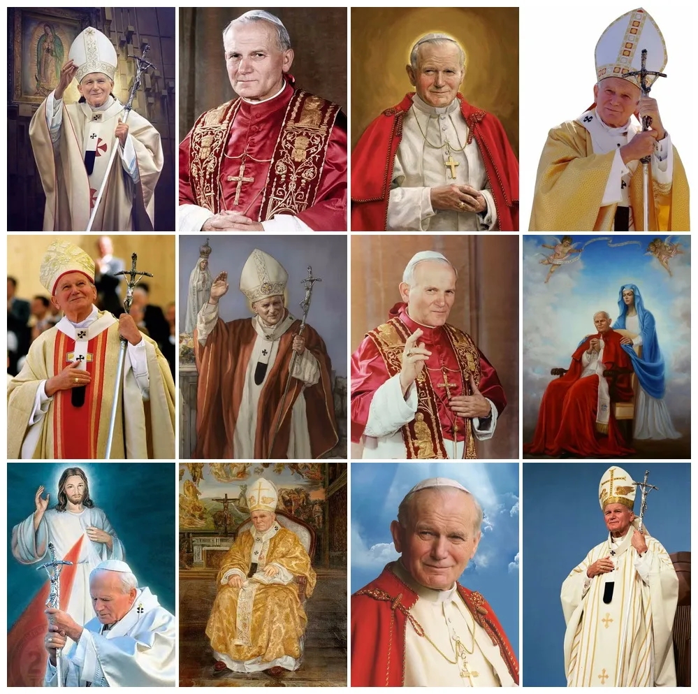 Saint Pope John Paul II 5D DIY Diamond Painting Embroidery Catholic ...