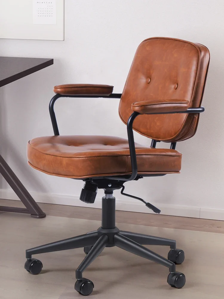 Furniture Office Computer Chair Leather Home Living Room Backrest Stool ...