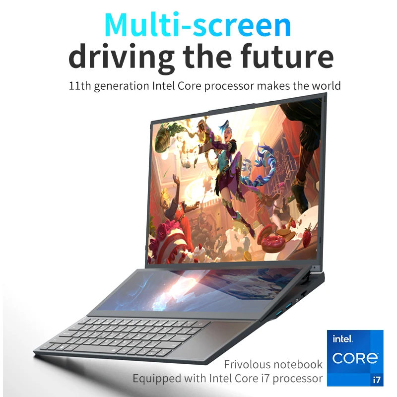 Byone-Dual-Screen-Gaming-Laptops-Windows-10-PC-Port-til-Computador ...