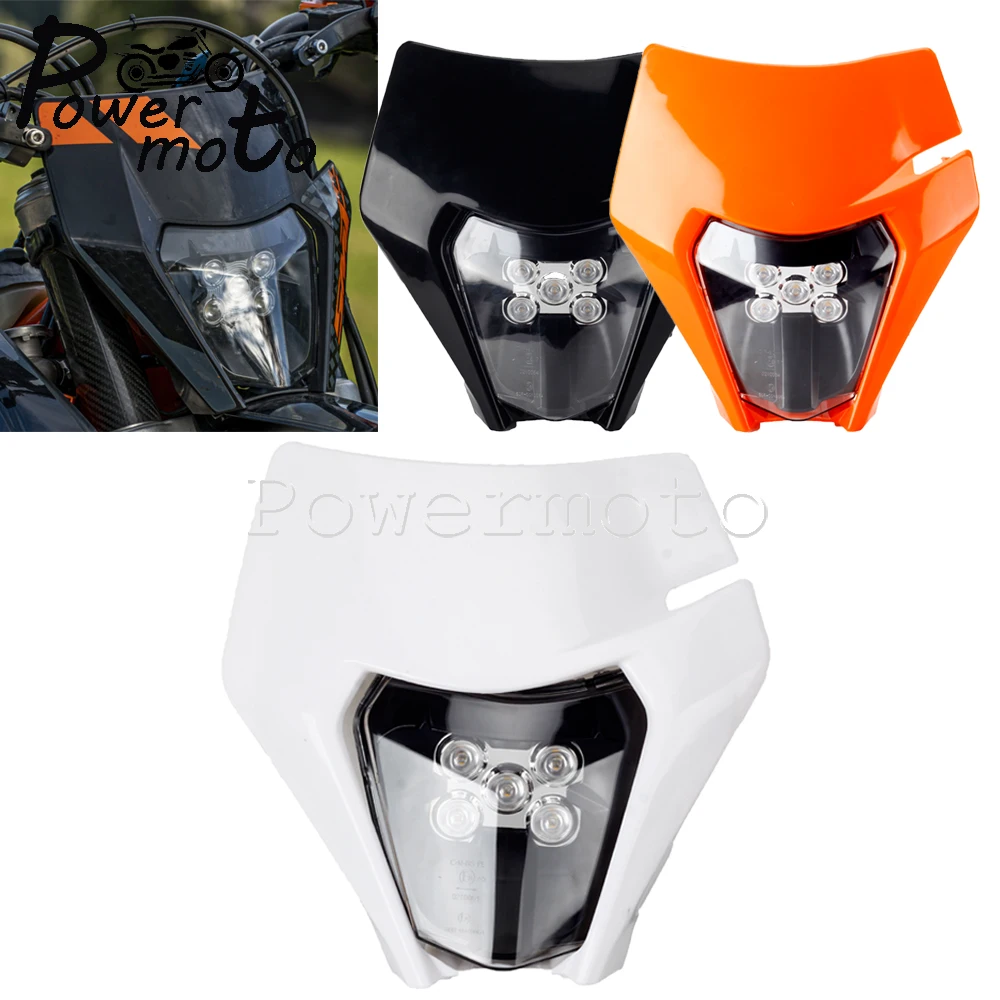 LED 오토바이 전조등 헤드 라이트 페어링 마스크 E8 Emark Wick For EXC XCF XCFW SX SXF SXS XC W 125 150 250 350 450 ...