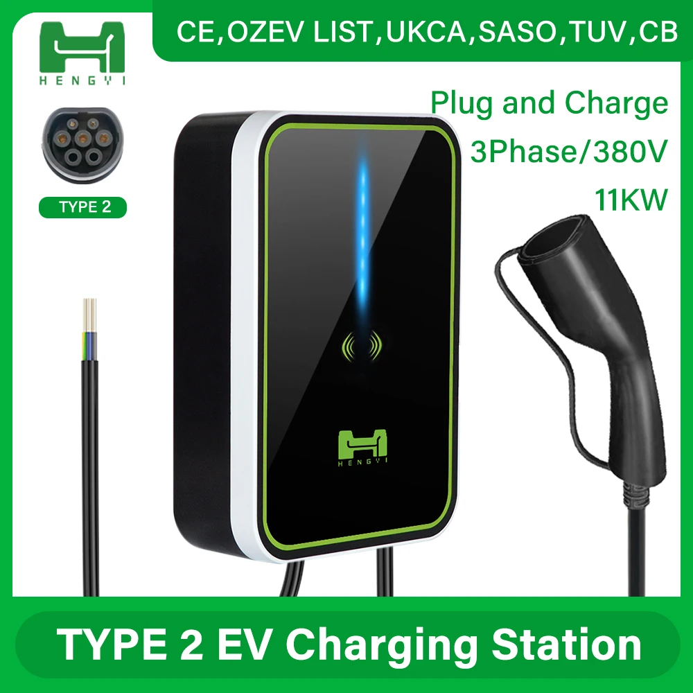 11kw 3p Type2 Portable Ev Charger Switchable 16a Electric Vehicle Car ...