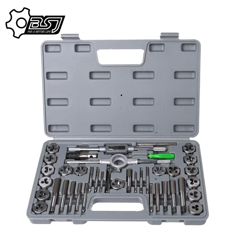 40Pcs-Tap-Die-Set-Hand-Thread-Plug-Taps-Hand-Threading-Tool-Screw ...