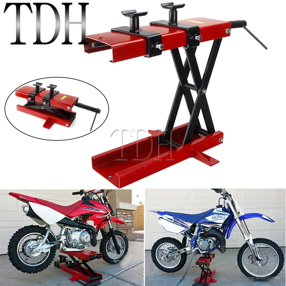 1100 Lb Wide Deck Motorcycle Repair Rack Center Scissor Lift Jack Hoist ...