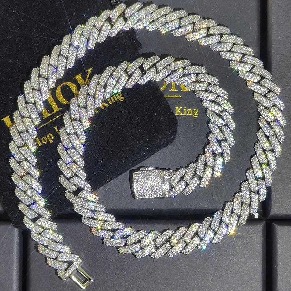 Hip Hop Jewelry 18K Gold Plated Brass Zircon Diamond Luxury 2 Rows Iced ...