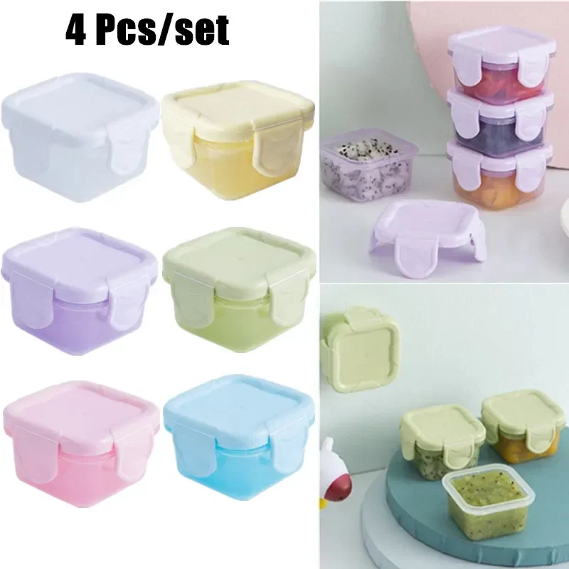 4 Pcs/Set BPA Free Baby Food Storage Containers Fruit Milk Powder ...