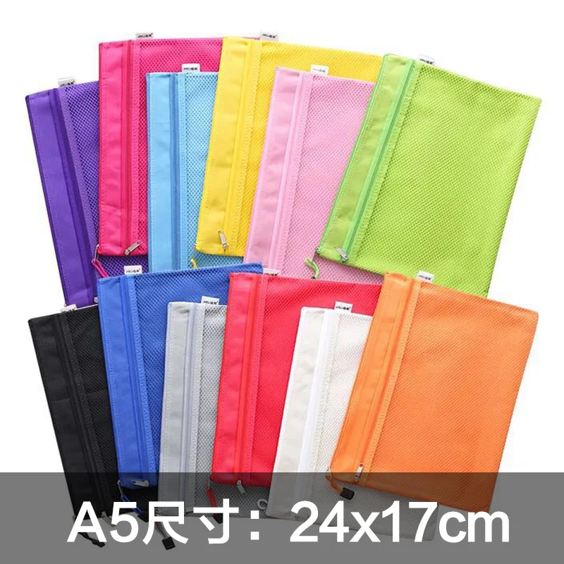 A5-Polyester-Zip-Bag-Cloth-Mesh-Small-Pouch-For-Bills-Stationary-Office ...