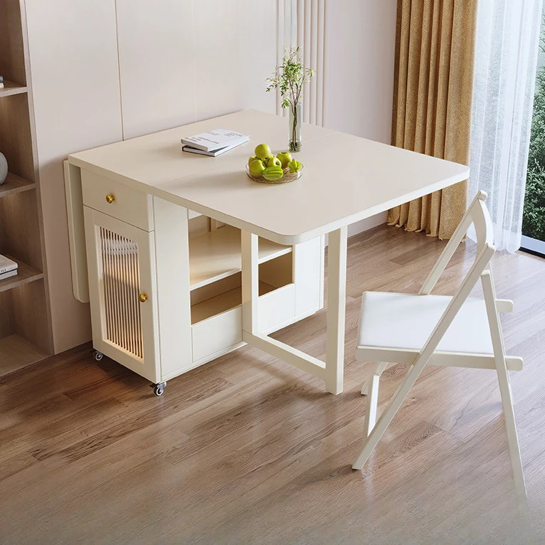 1Sets-Extendable-Wooden-Folding-Dining-Room-Table-And-Chair-Space ...