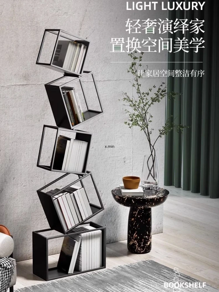 Irregular-Corner-Vertical-Bookshelf-Floor-To-Floor-Storage-Shelf ...