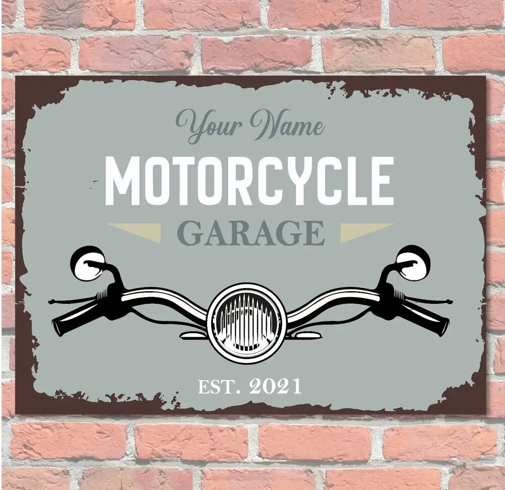 Motorbike-Sign-Personalised-Garage-Sign-Motorcycle-Custom-Workshop ...