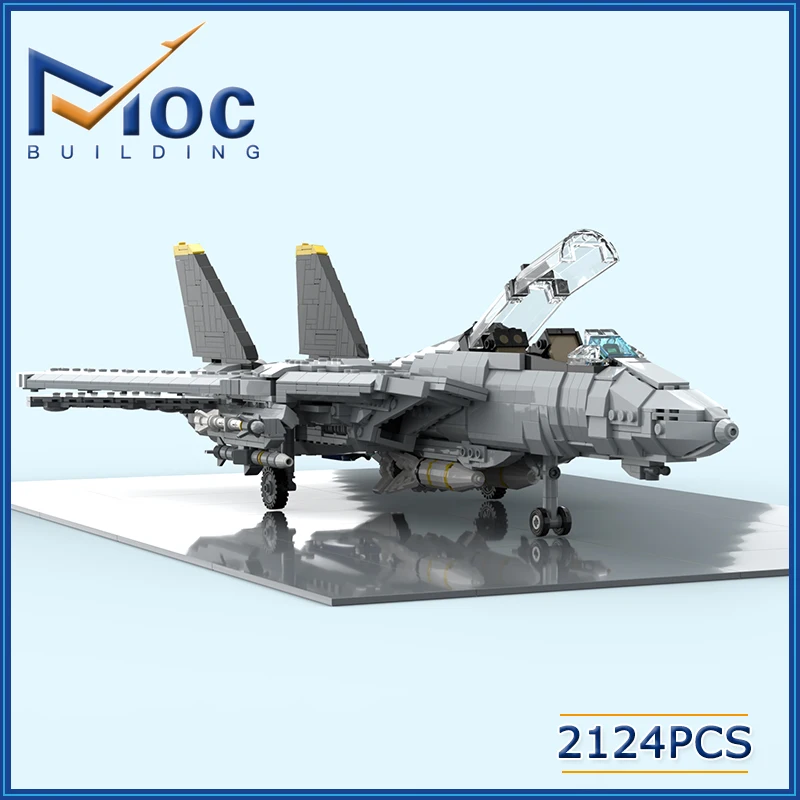MOC Building Block Famous F 14D Fighter Model Military Technology ...