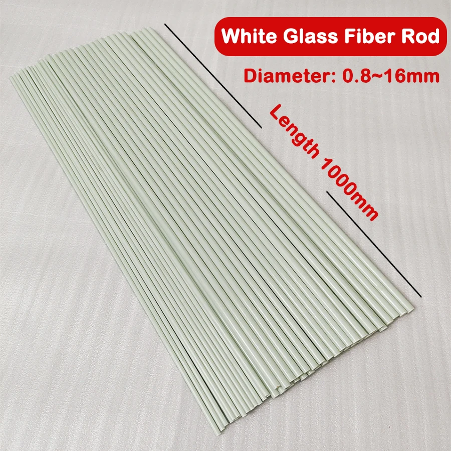 10PC-Fiberglass-Rod-Diameters-0-8mm-13mm-White-Solid-Glass-Fiber-Bars ...