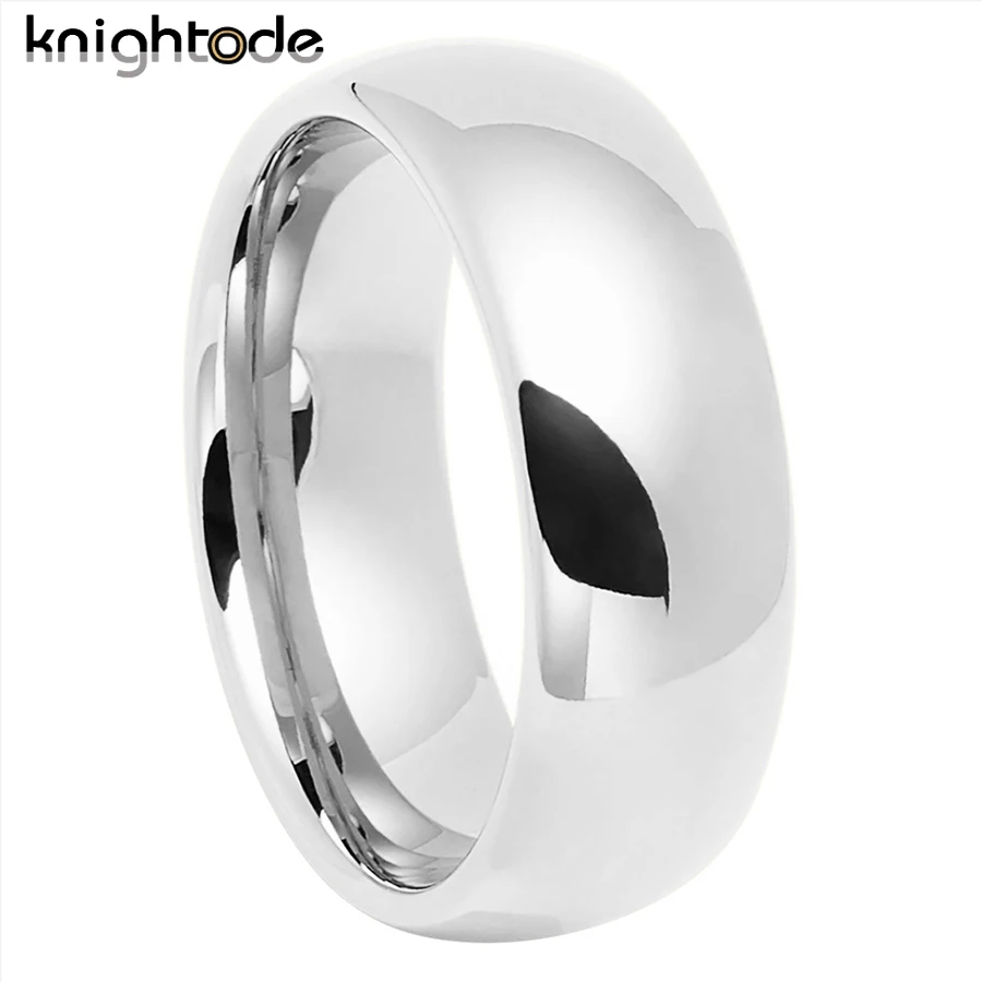 White-Gold-Color-Tungsten-Carbide-Ring-Simple-Wedding-Band-Men-Women ...
