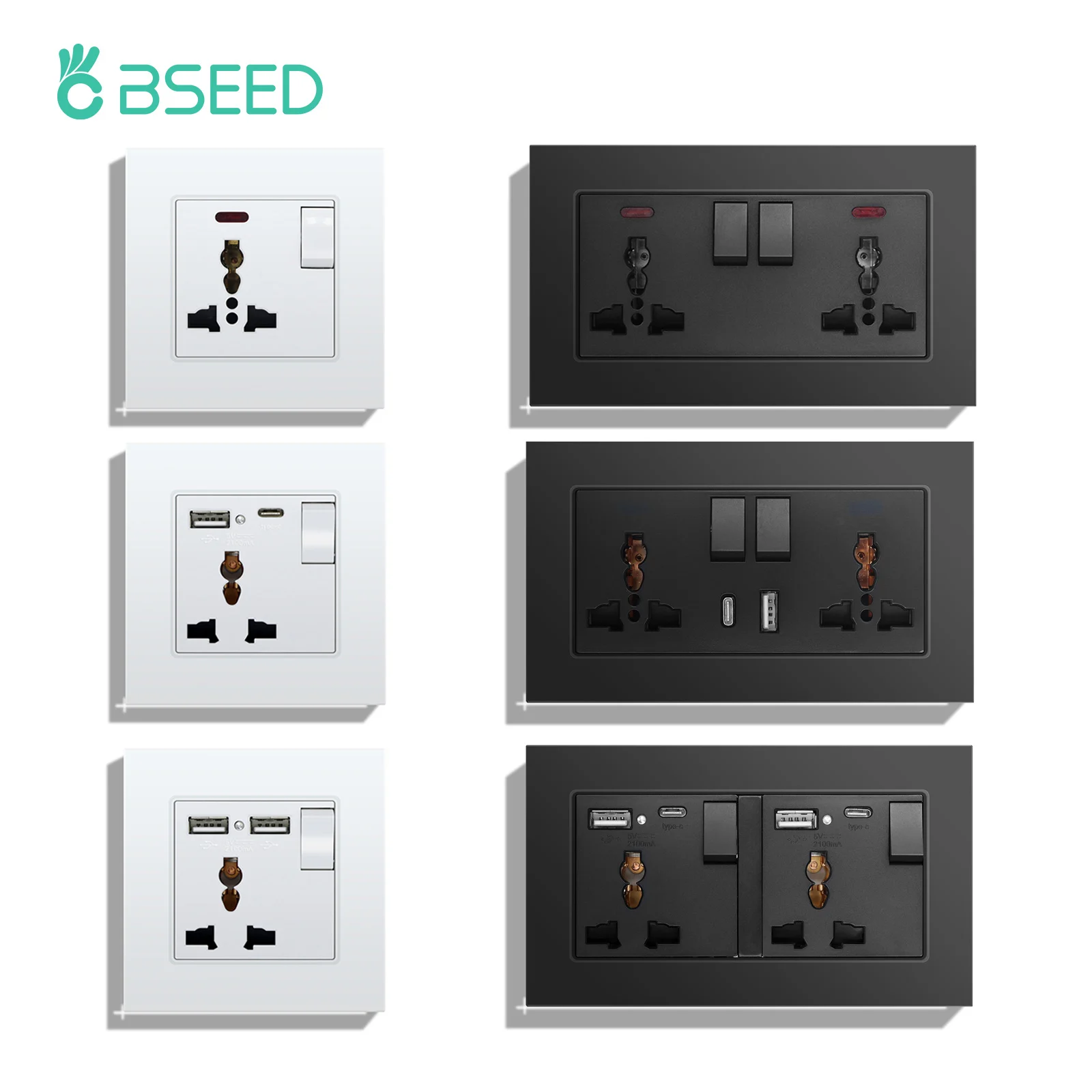 BSEED Sinlge Type-c USB Universal Socket Double Multifunctional Power ...