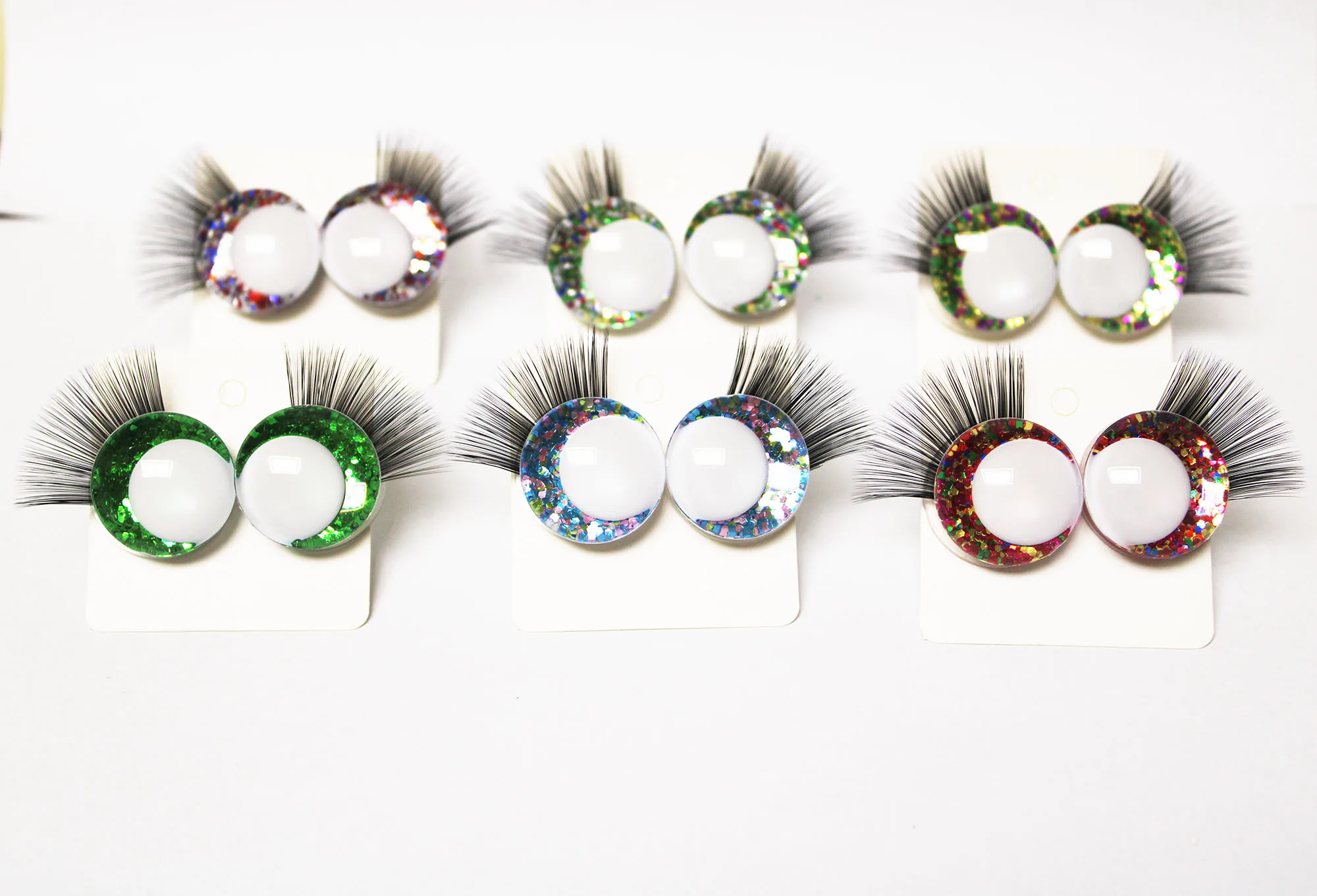20set-lot-3D-white-pupil-comical-glitter-toy-eyes-with-eyelash-tray ...