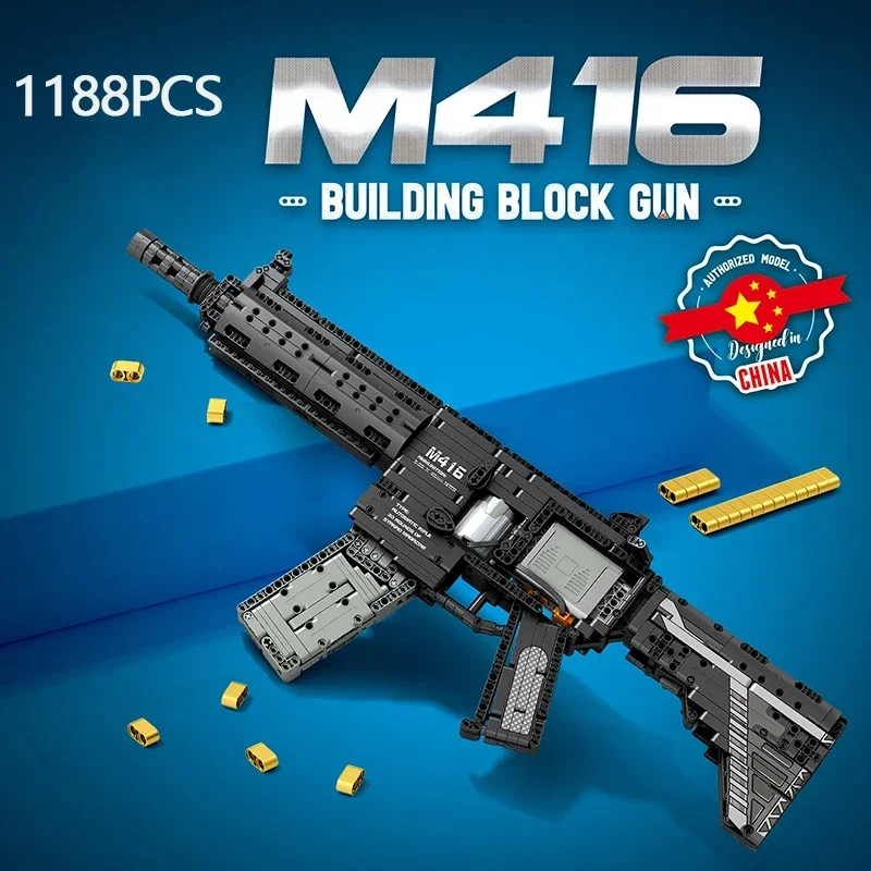 1188PCS-M416-Rifle-Building-Block-Model-City-Police-Military-Weapon ...