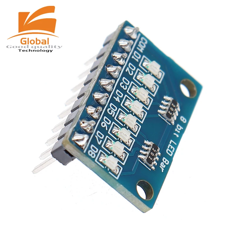 1pcs 3.3V 5V 8 Bit Blue / Red Common Anode / Cathode LED Indicator ...