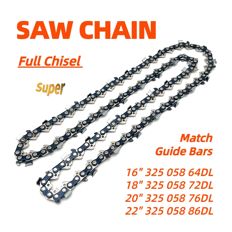 Professional Full Chisel Chain 0.325" 1.5mm 64 72 76 86 Drive Links Are ...
