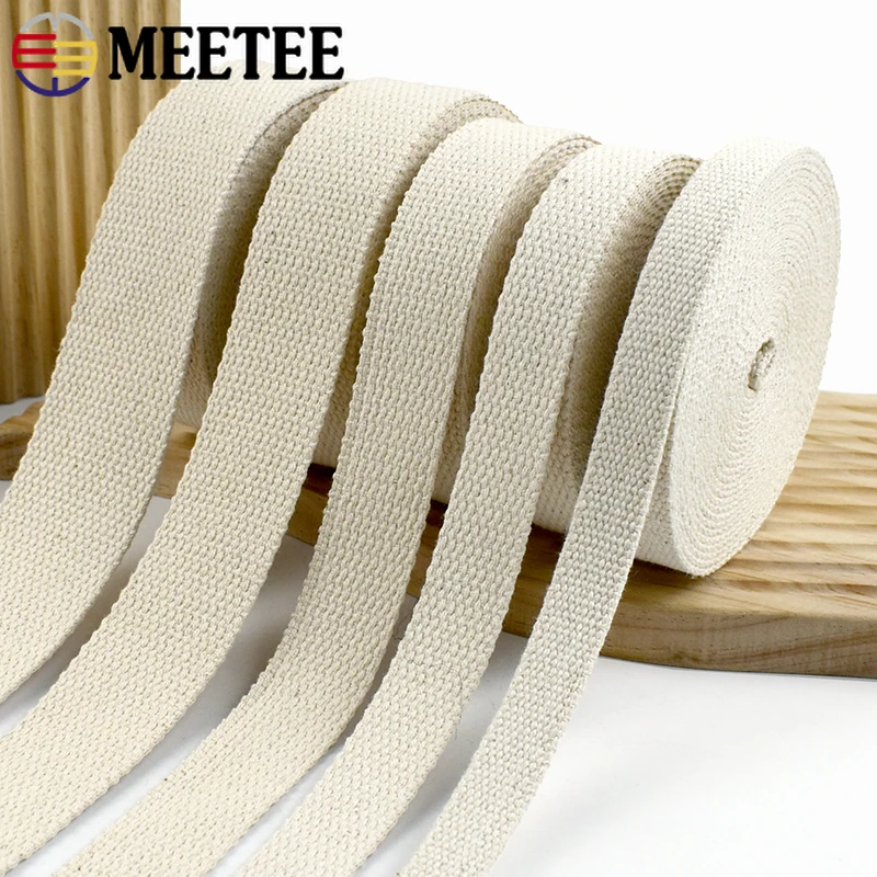 10-50Meters 10-50mm Polyester Cotton Webbing Tape Bag Straps Garment ...
