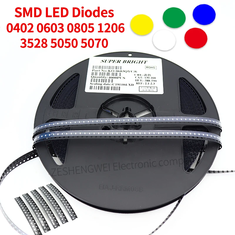 100pcs-0402-0603-0805-1206-1210-3528-5050-5730-smd-led-Red-Yellow-Green ...